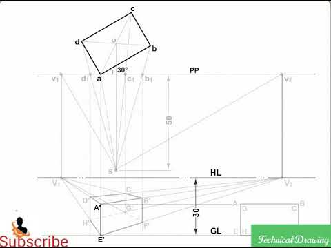Engineering Drawing-Angular Perspective Two Point Perspective Drawing ...