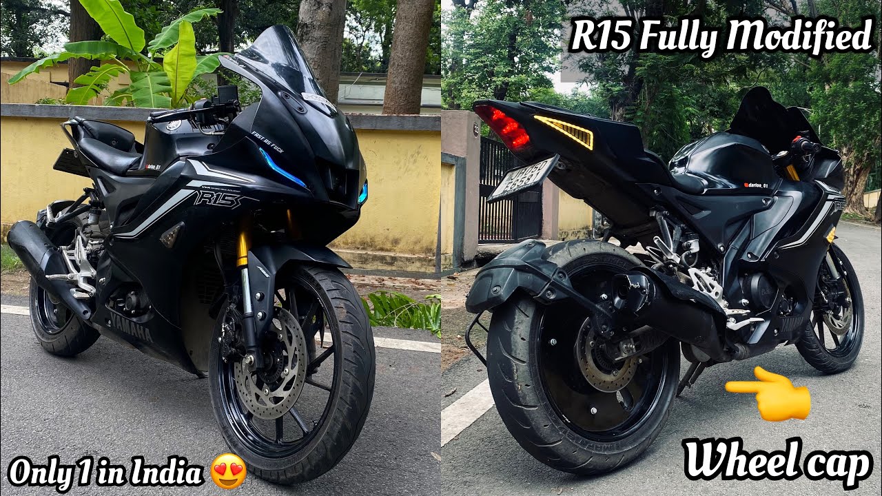 R15 V4 Fully Modified 😍| R15 V4 With Wheel Cup | R15 V4 Black edition ...