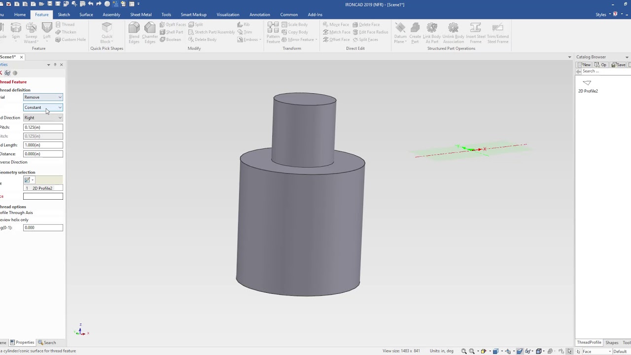 Using a Custom Thread Profile in IronCAD | My Triball - YouTube