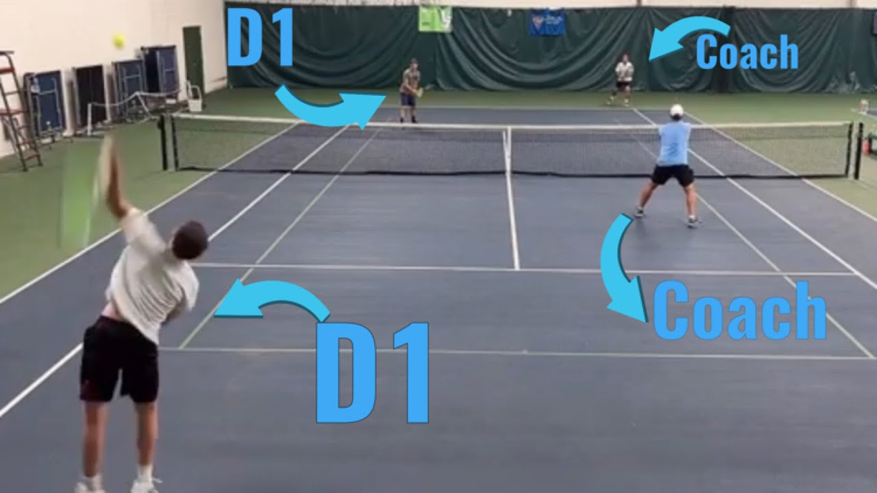 Insane Doubles match: 2 Coaches & 2 D1 players - YouTube