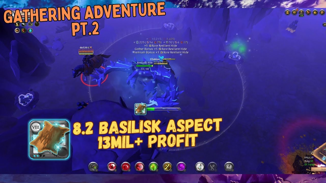 Gathering Adventure Pt.2 | 8.2 Basilisk Hide Aspect | Albion online T8 ...