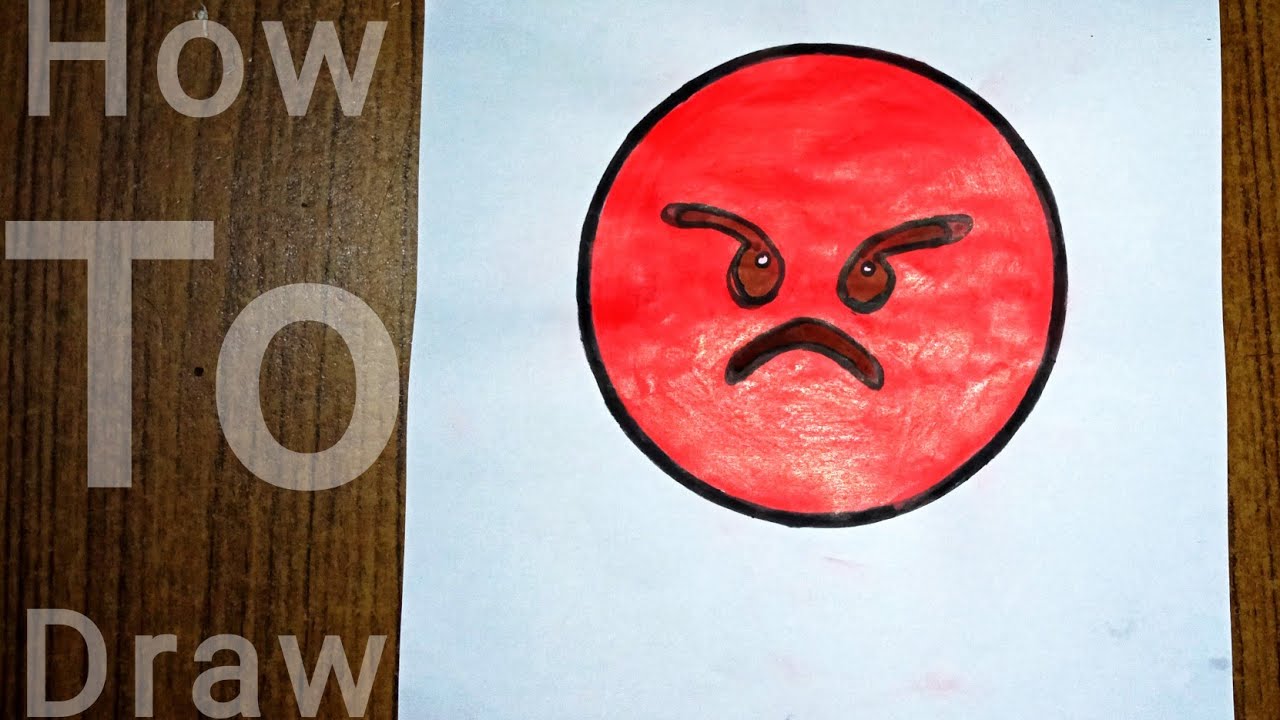 How To Draw a Angry/Bad Emoji | How To Draw - YouTube