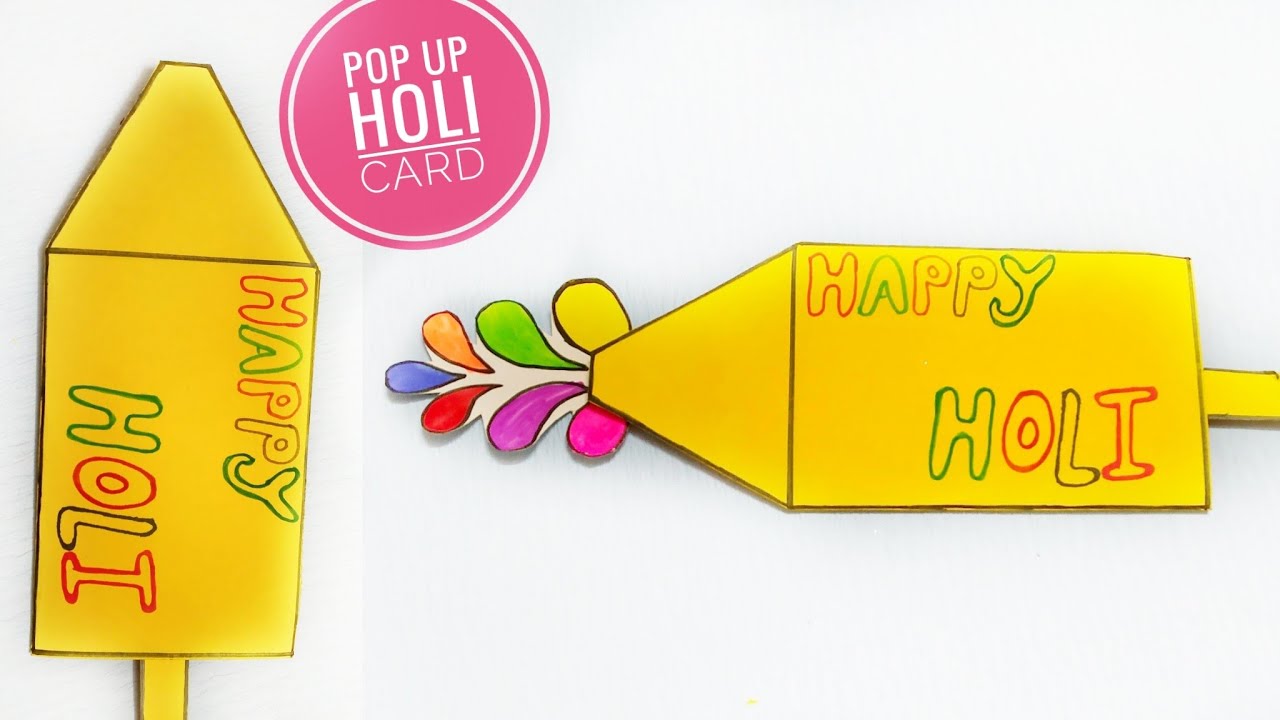 Happy Holi Greeting Cards |how to make Beautiful Holi Card |pop-up ...