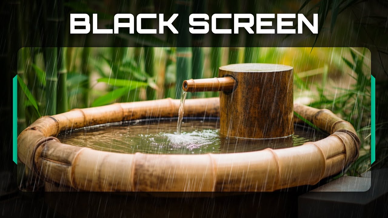 Dark Dcreen Bamboo Water Fountain - Zen Oasis with Rain, Wind, and ...