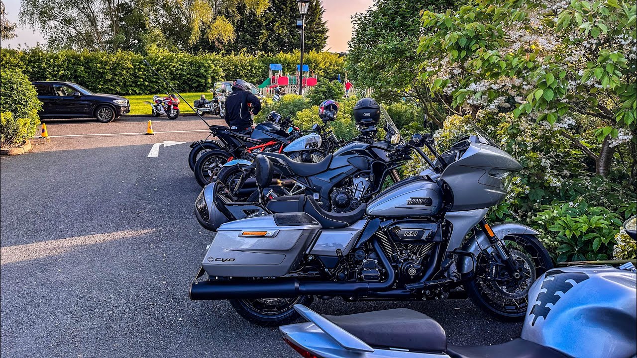 Quick ride to the piston club on the road glide and the cb500x - YouTube