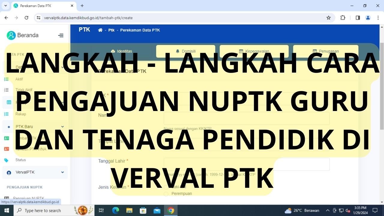 LANGKAH LANGKAH CARA PENGAJUAN NUPTK UNTUK GURU DAN TENAGA PENDIDIK ...