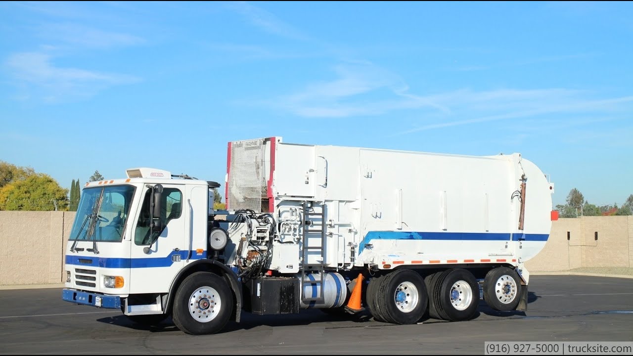 2007 Condor Wayne Curbtender Side Load Garbage Truck - YouTube