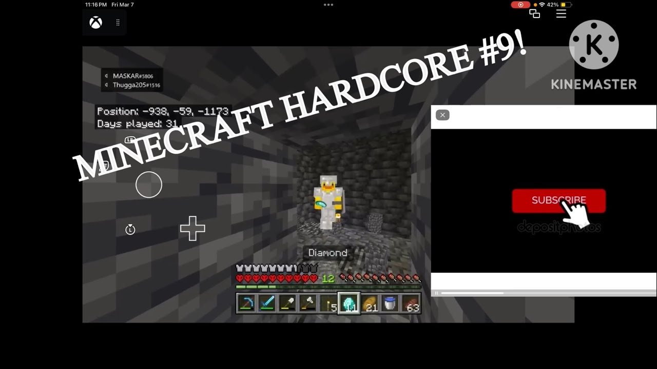 Wack @$$ god pickaxe & catching up on recourses/mining! (Hardcore #9) - YouTube