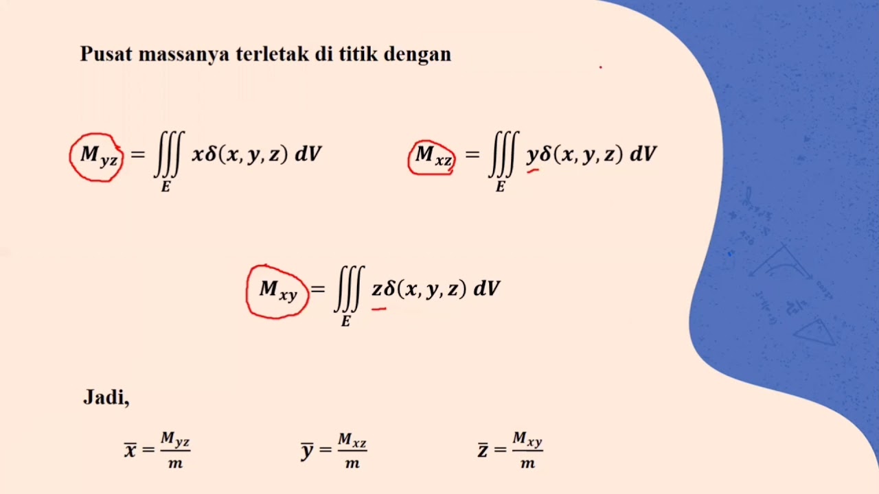 Penjelasan Tentang Aplikasi Integral Lipat Tiga( Massa dan Pusat Massa ...