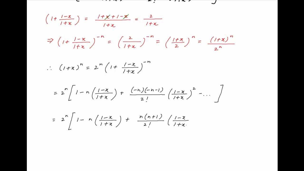 Prove the following expansion of (1+x) raised to the power n. - YouTube
