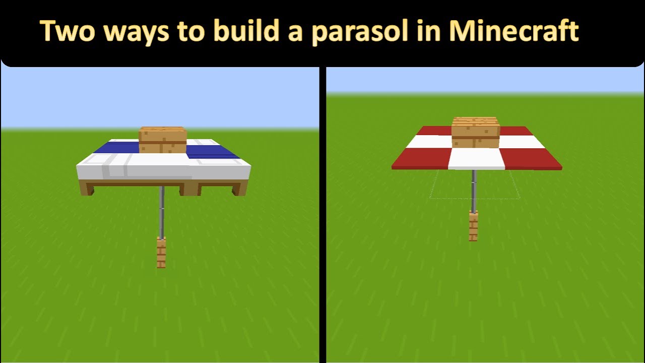 Two ways to build a parasol in Minecraft - YouTube