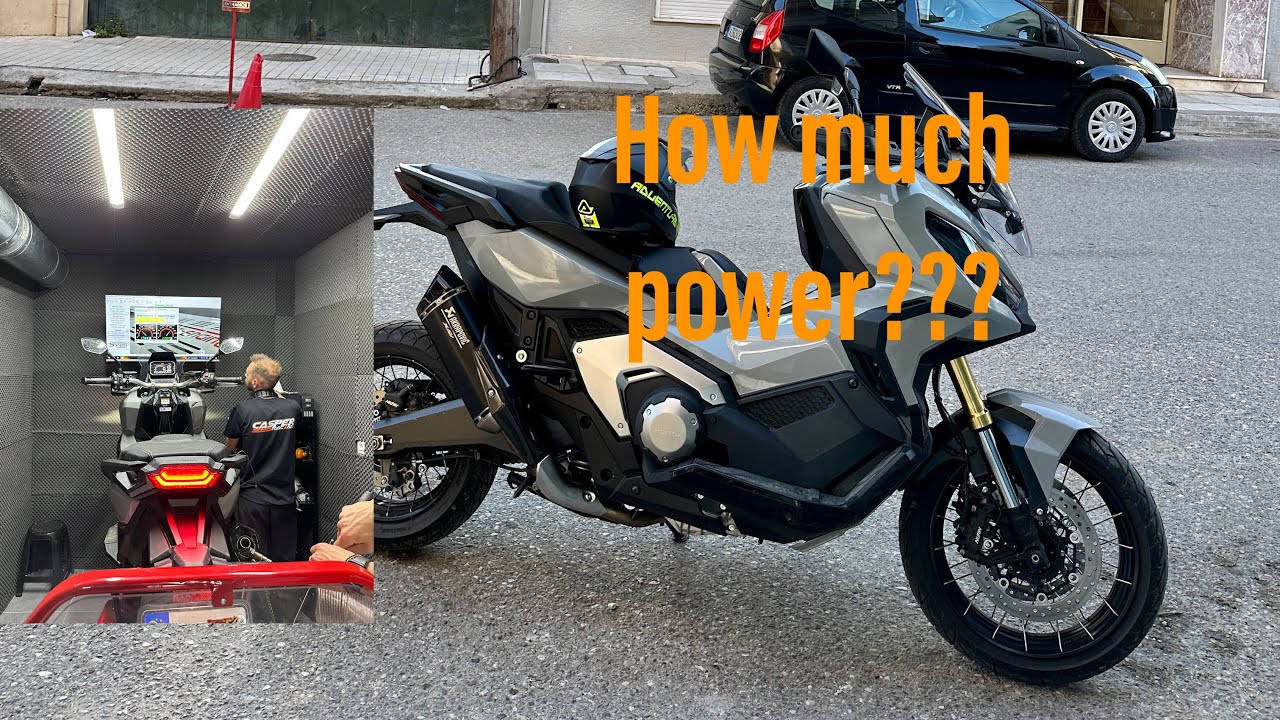 Honda X-ADV 750 2023 WITH AKRAPOVIC EXHAUST ON DYNO !!How much Power ...