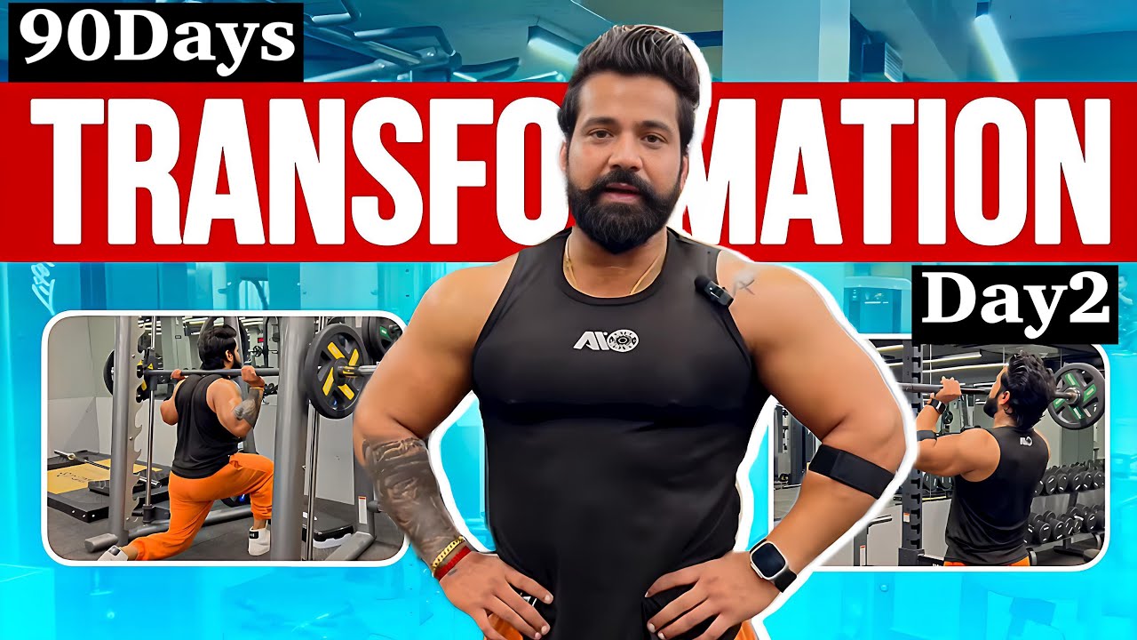 Day-2 Tuesday|| Legs, Delts,Calves , Core|| 90 Days Transformation ...