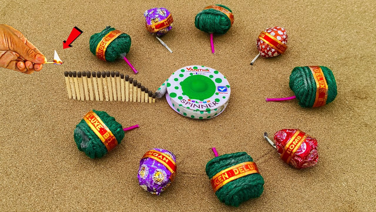 Diwali green Sutali Cracker and Atom Bomb vs Special Ground Chakkar ...
