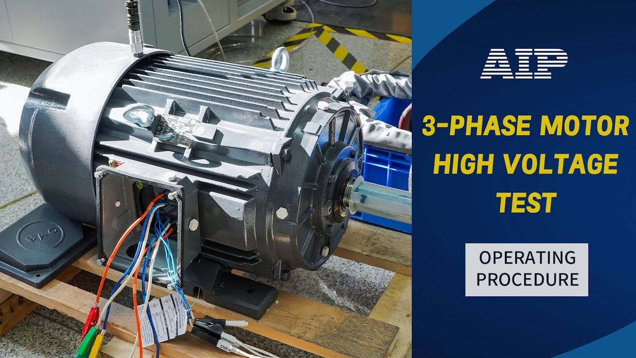 3-phase industrial motor high voltage test - YouTube