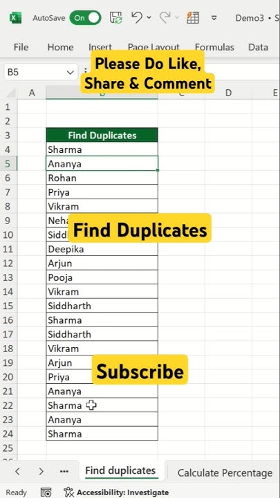 How to find Duplicates in shortcut way. #excel #exceltips #exceltricks ...
