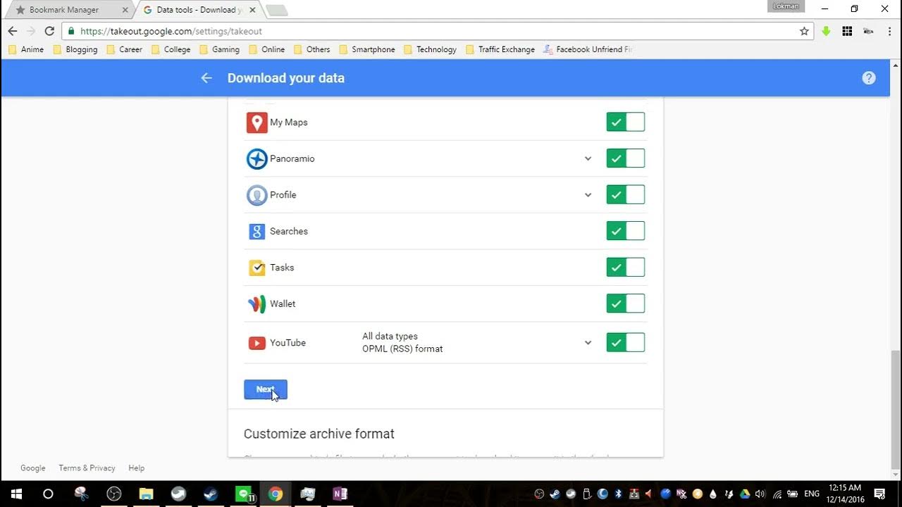 Google Takeout - YouTube