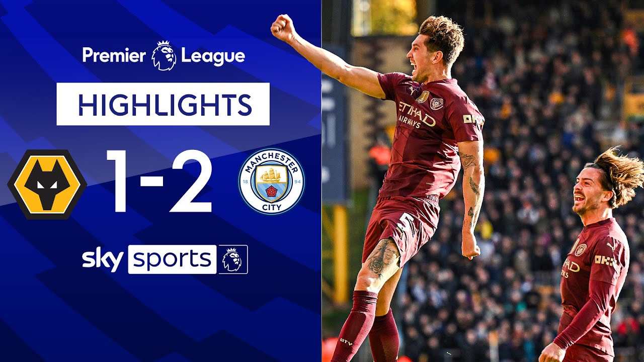 Stones scores 95th minute WINNER! 🤯 | Wolves 1-2 Man City | Premier ...
