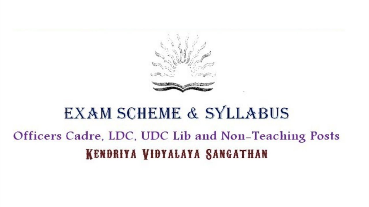 KVS Syllabus LDC Stenographer Officer Cadre UDC , non teaching staff ...
