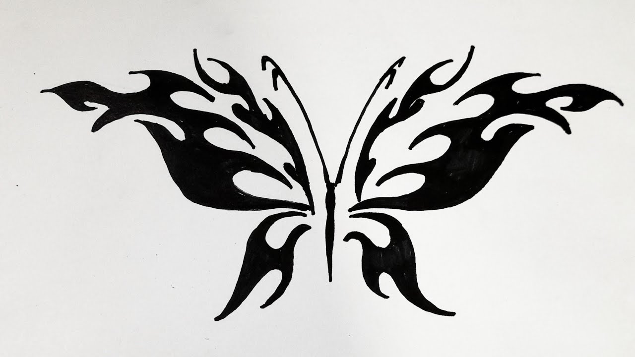 Tribal Butterfly Drawings Tribal Butterfly Design 60695976 Vector Art