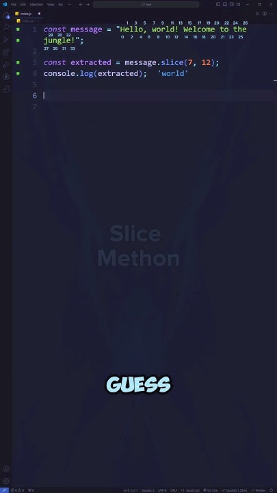 Mastering String Slicing with JavaScript's Slice Method #shorts #coding #tips - YouTube