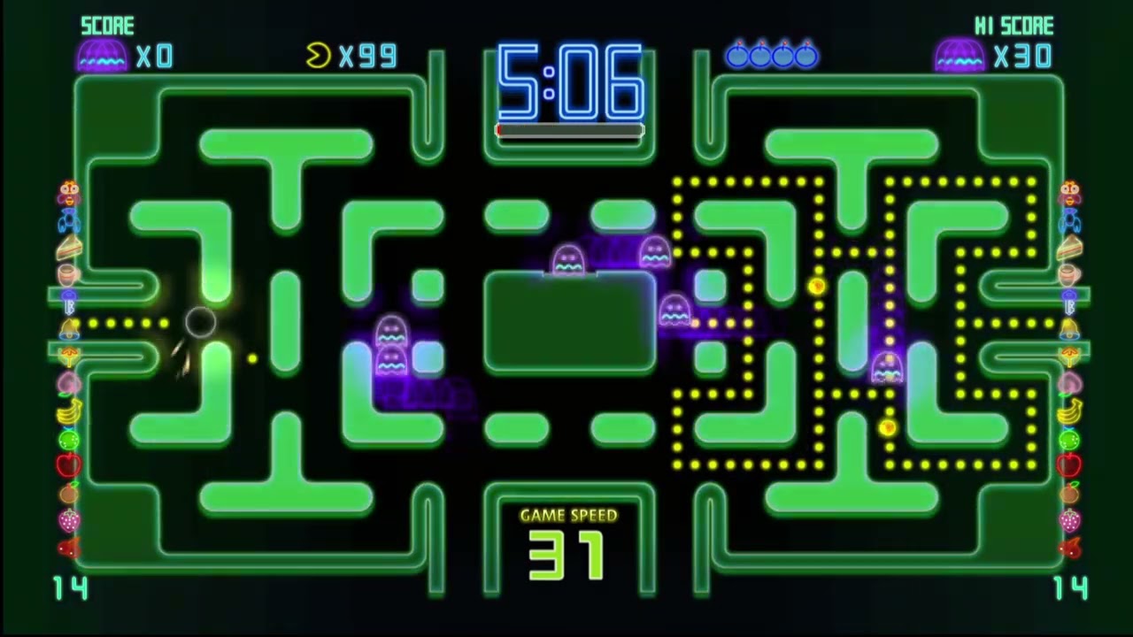 Pac-Man CE DX+. "Championship I" maze. Gameplay Walkthrough. - YouTube