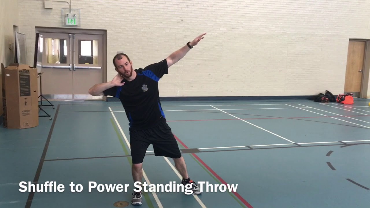 Shuffle to Power Standing Throw - Shotput - YouTube