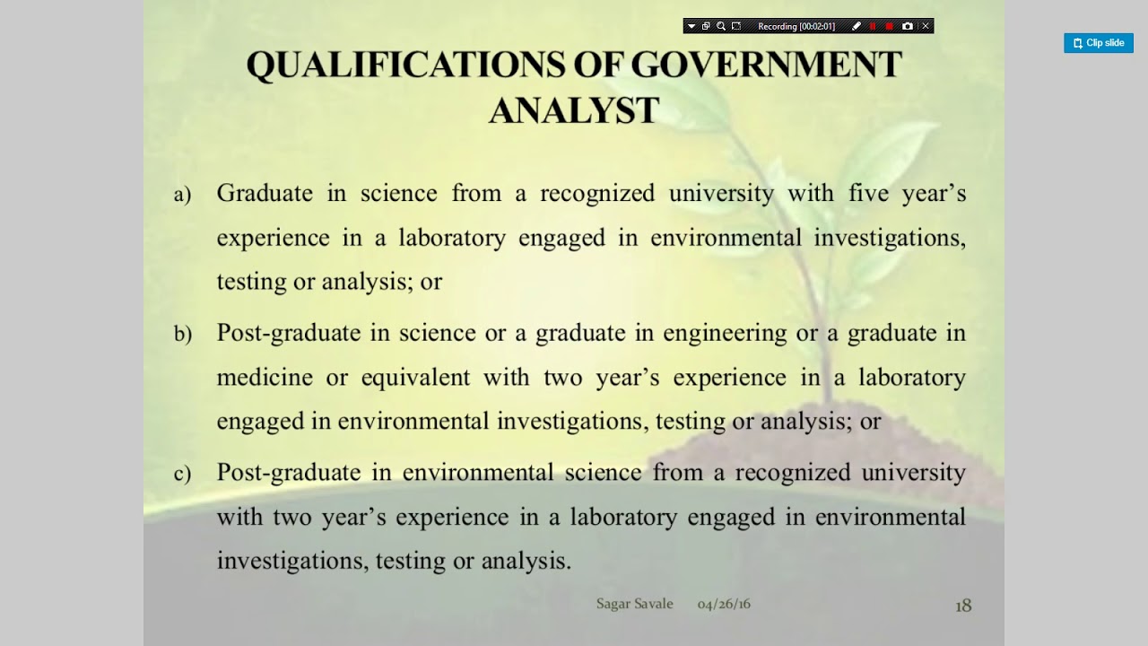 Qualification Of Government Analyst/ Chapter 1 - YouTube