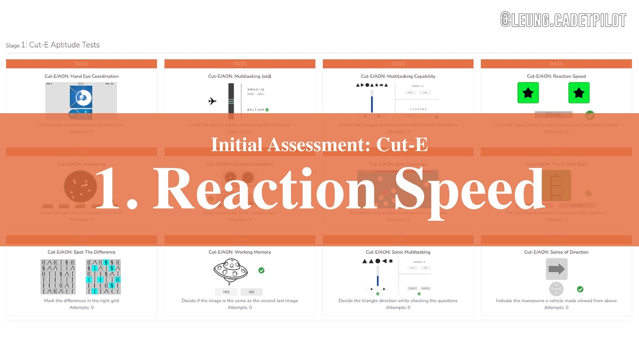 Cut-E Aptitude Tests | Reaction Speed Test | Aka. Initial Assessment ...