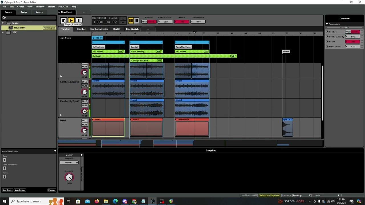 FMOD - Bullet time audio system using snapshots - YouTube