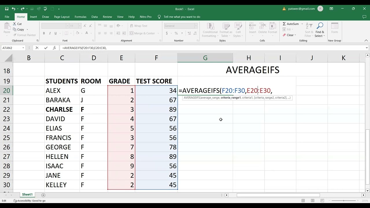The AVERAGEIFS Function In Microsoft Excel The AVERAGEIFS Function In Microsoft Excel