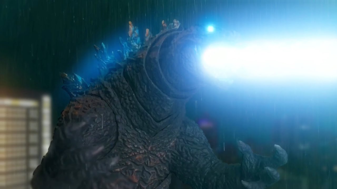 Godzilla fires atomic breath stop motion VFX test - YouTube