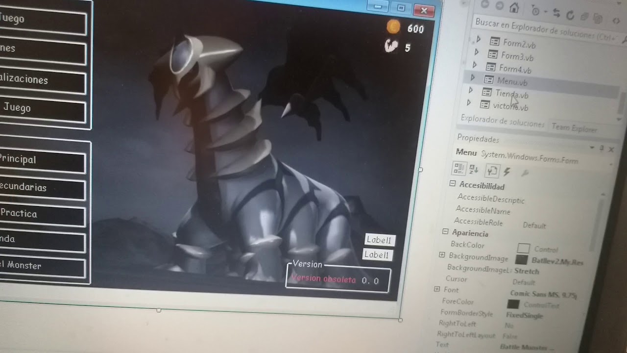 Juego en visual Basic 2015 de batallas - YouTube