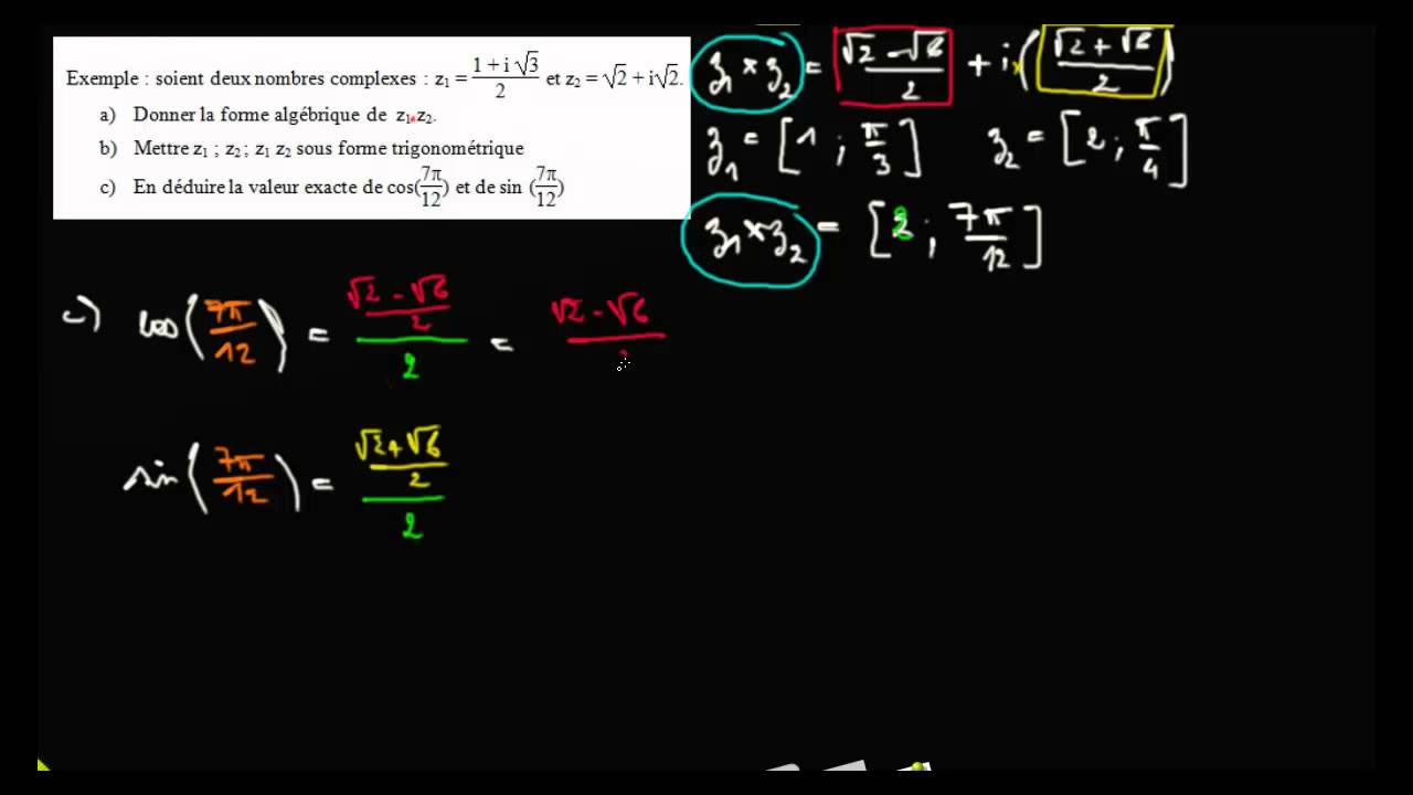 Trigonom trie Cos Pi 12 Sin Pi 12 Et Calcul Cos Pi 8