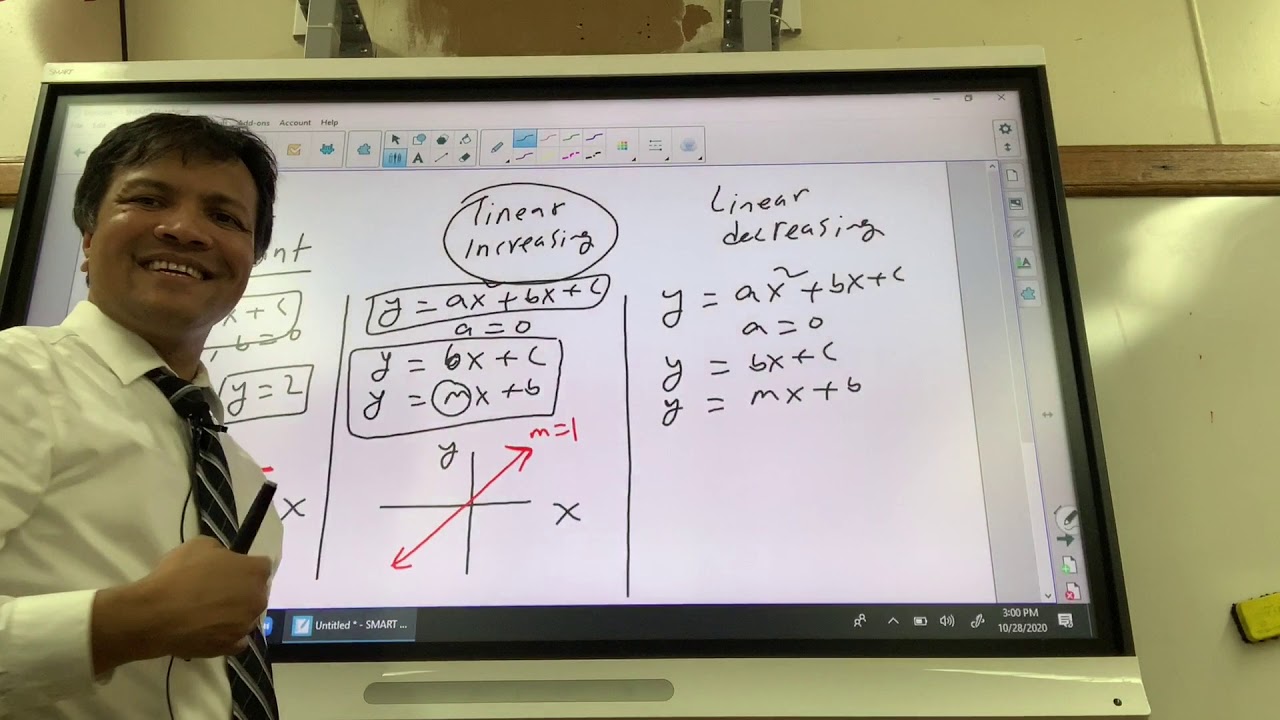 Linear constant, Linear increasing/decreasing and Quadratic - YouTube