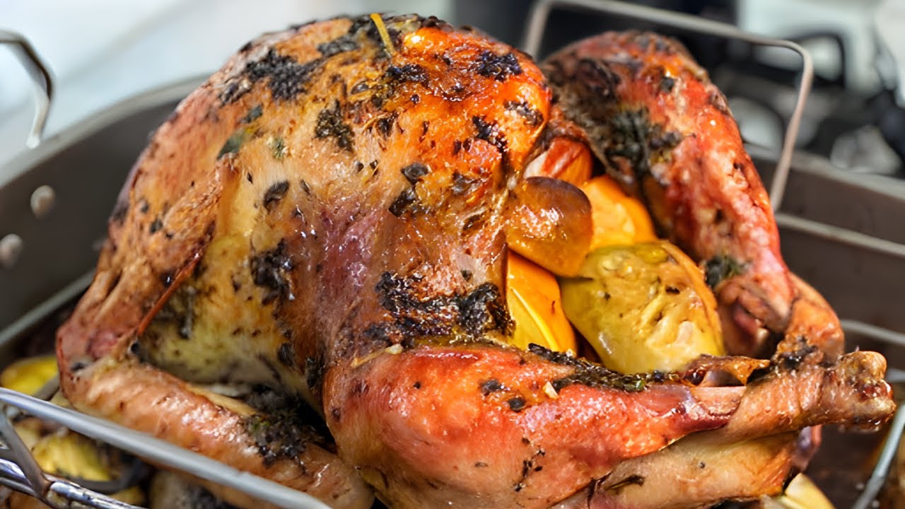 Garlic Butter And Herb Roasted Turkey Recipe | Step-By-Step Tutorial ...