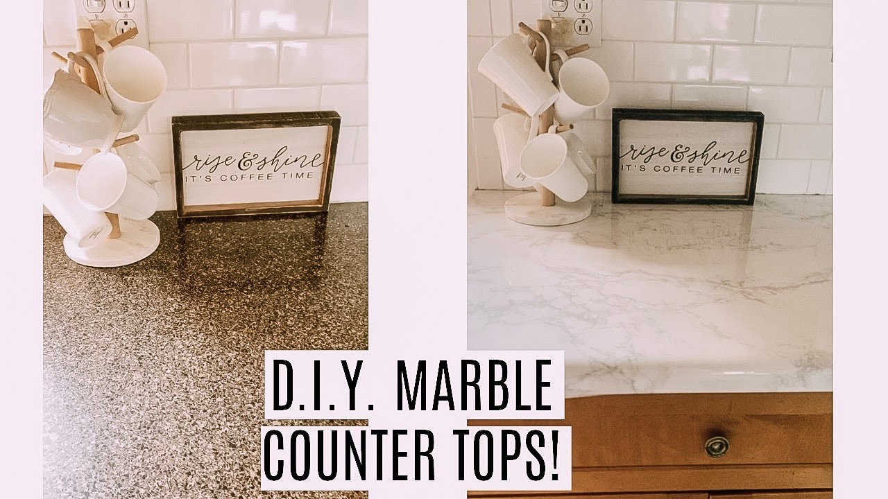 DIY MARBLE COUNTER TOPS! - YouTube