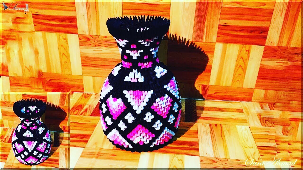 How to make 3d origami vase 51 - YouTube