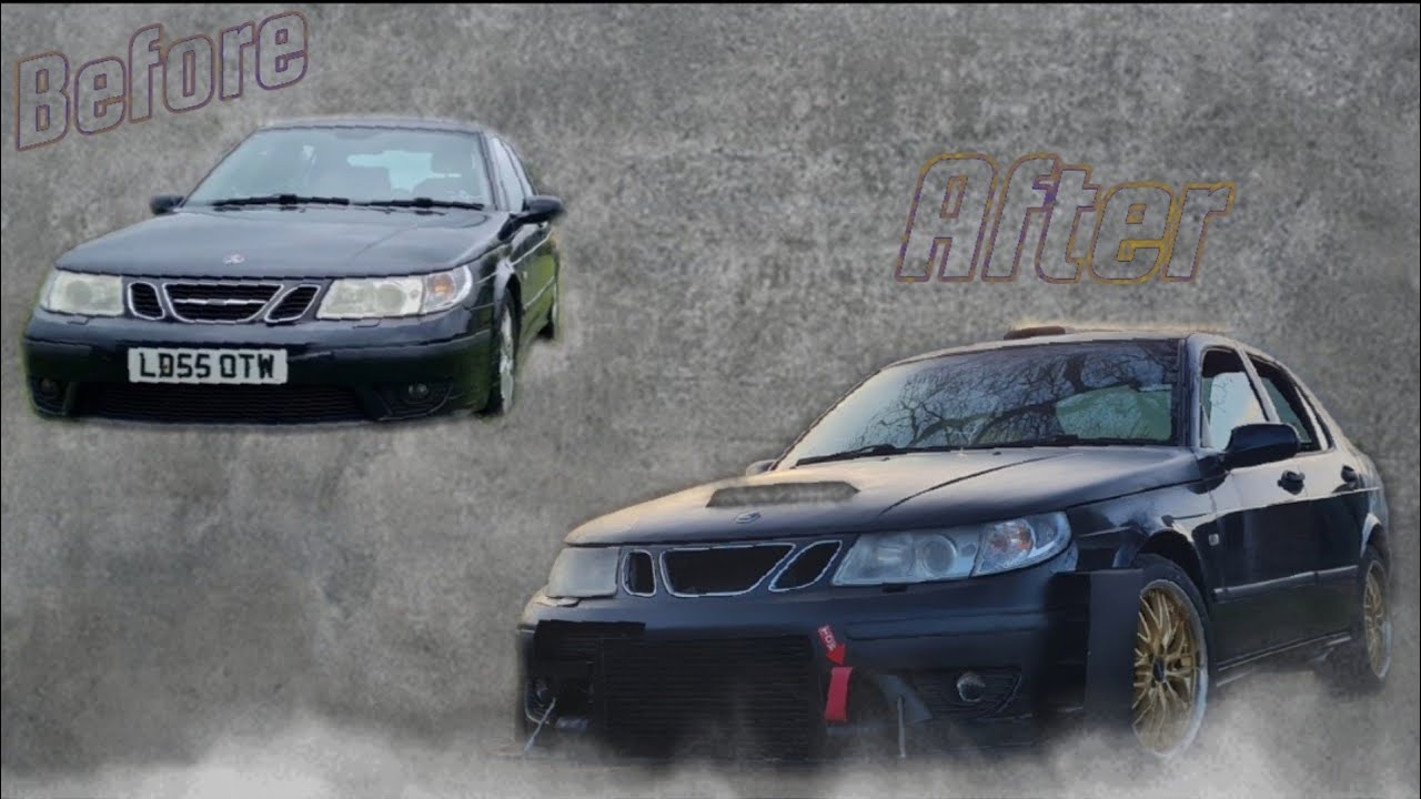 Building a Saab 9-5 aero track car in 8 minutes. Full FrankenSaab build ...