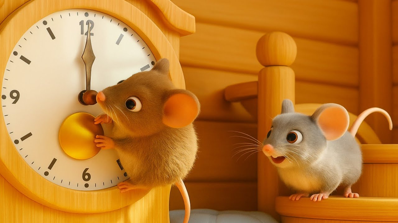 Hickory Dickory Dock | Two Cute Mice and the Clock | - YouTube