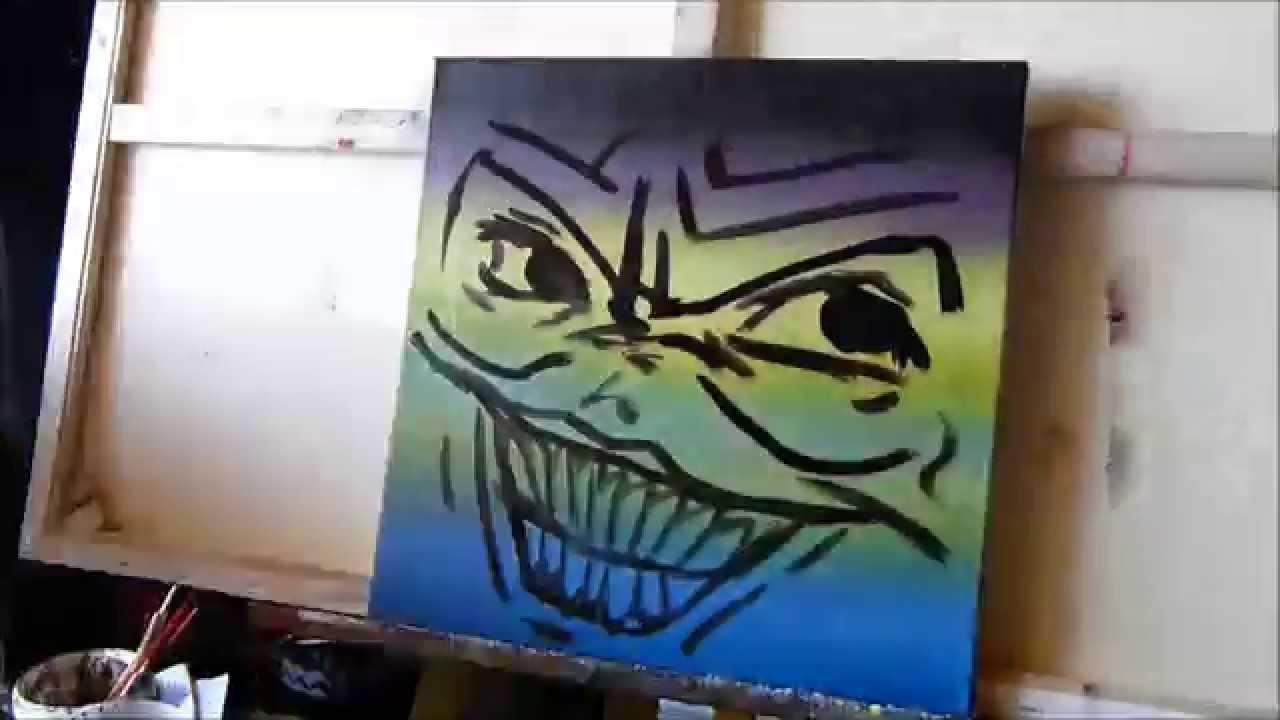Random Face Painting #4 with Acrylic - YouTube