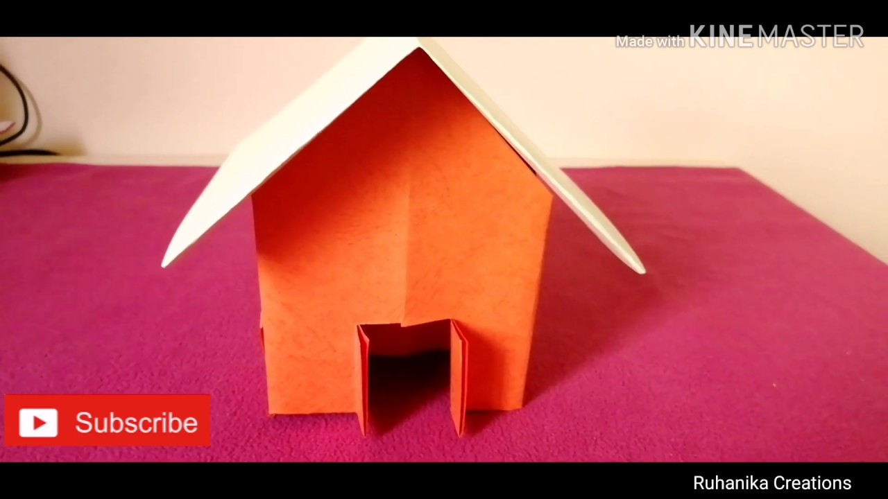 How to make a paper house| very easy paper craft| DIY paper house ...