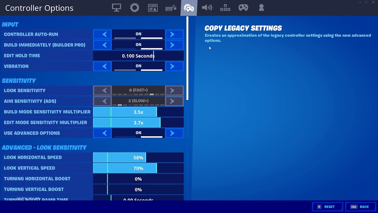 My Fortnite Controller Settings 03/06/2020 - YouTube