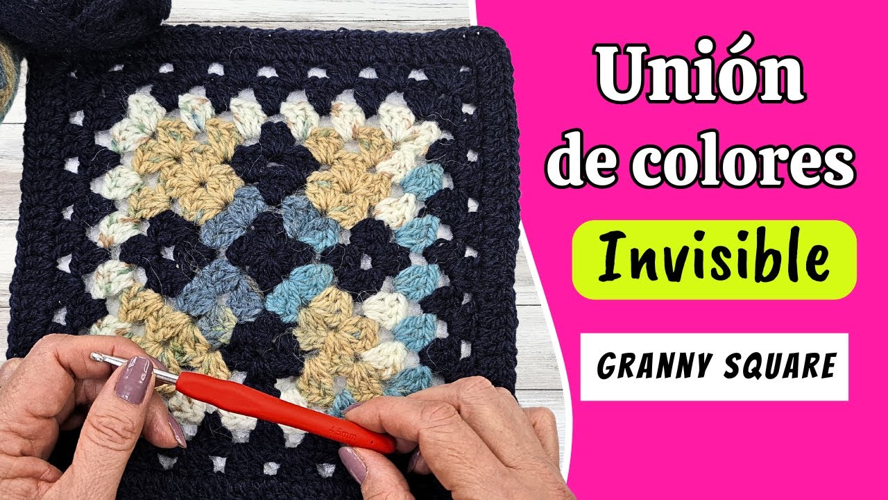 INVISIBLE y muy FÁCIL Unión de colores en granny square multicolor ...
