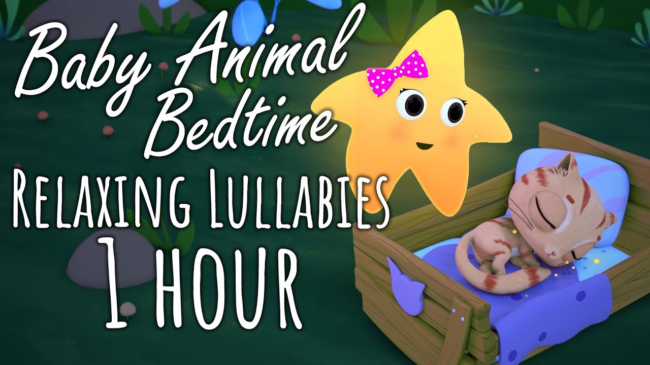 Baby Animal Bedtime 😴 1 HOUR 😴 | Relaxing Sensory Sleep Music – Bedtime ...
