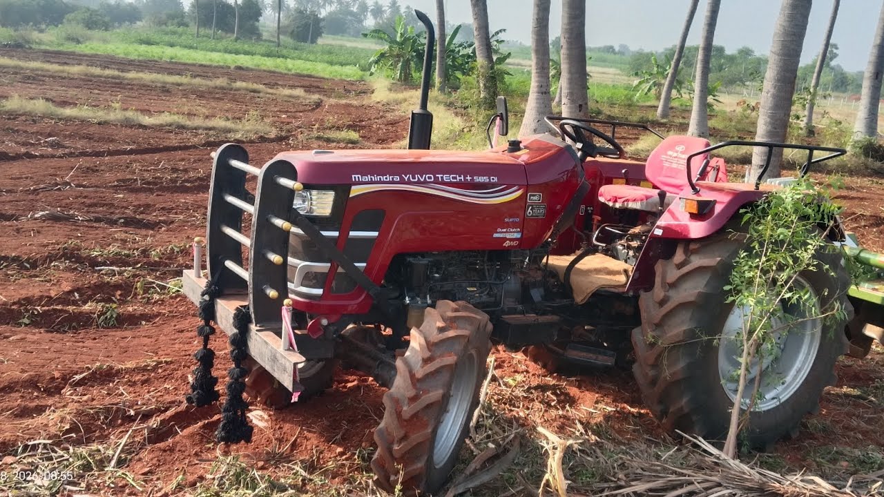 Mahindra yuvo tech plus 4wd tractor gomathi rotavator mulching in ...