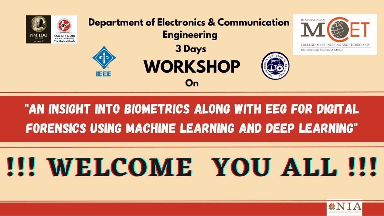 Dr.MCET | Workshop-Deep learning for various Biometric - YouTube