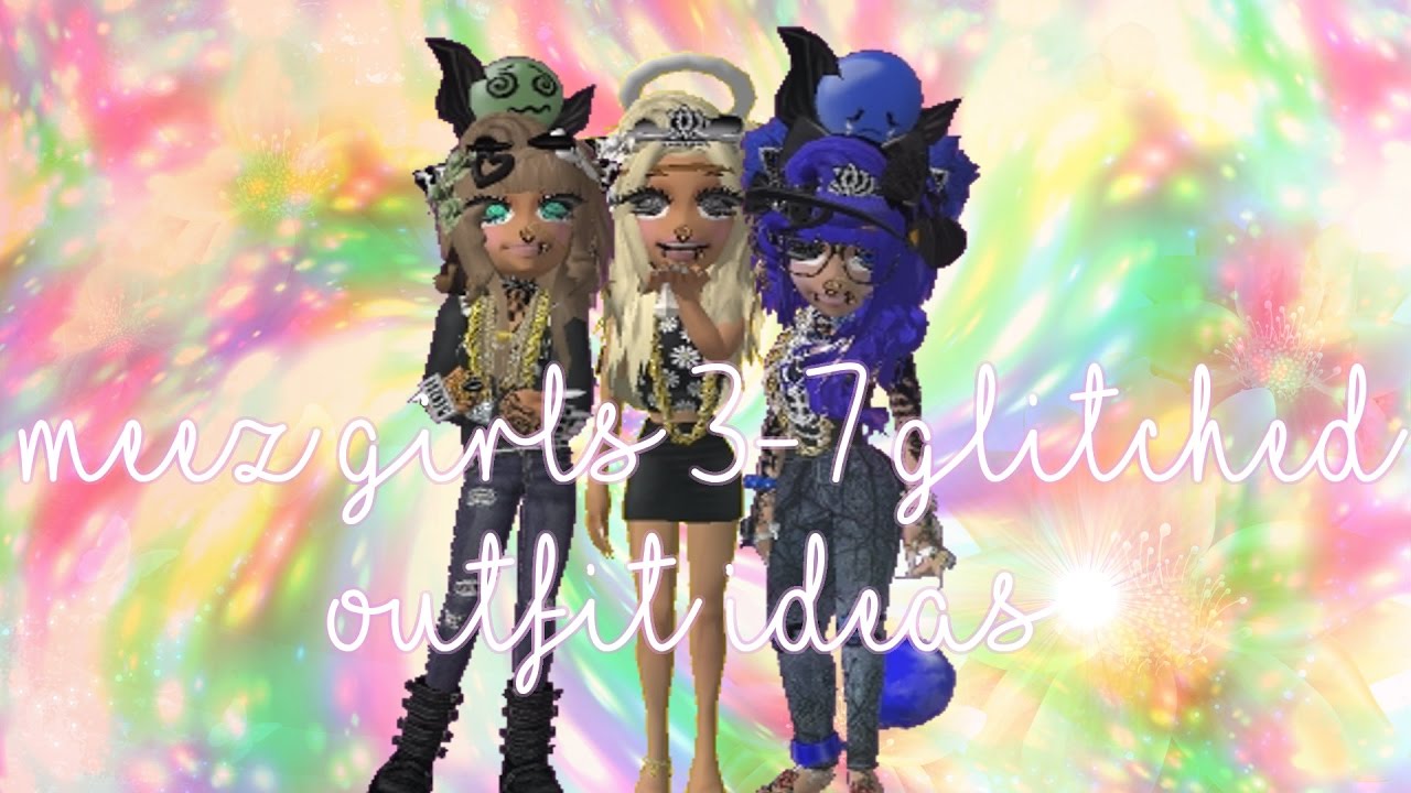 Meez Girls 3-7 Glitched Outfit Ideas - YouTube