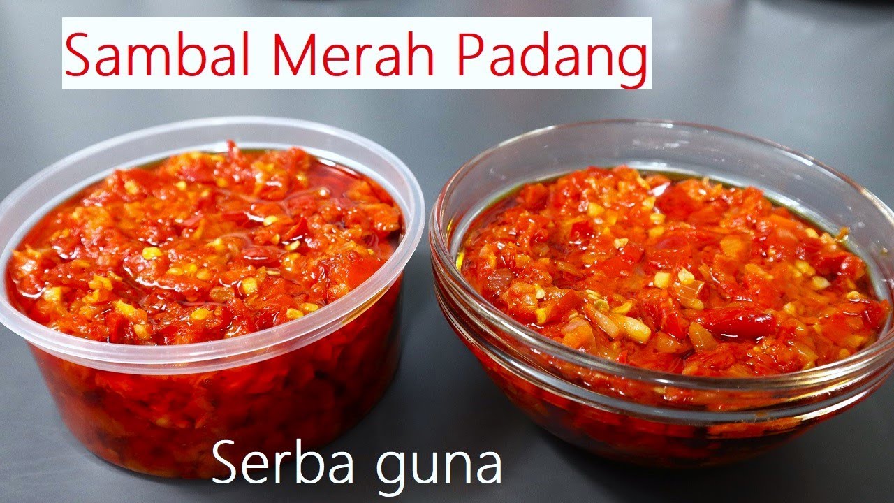 Resep sambal merah khas rumah makan Padang yang serba guna - YouTube