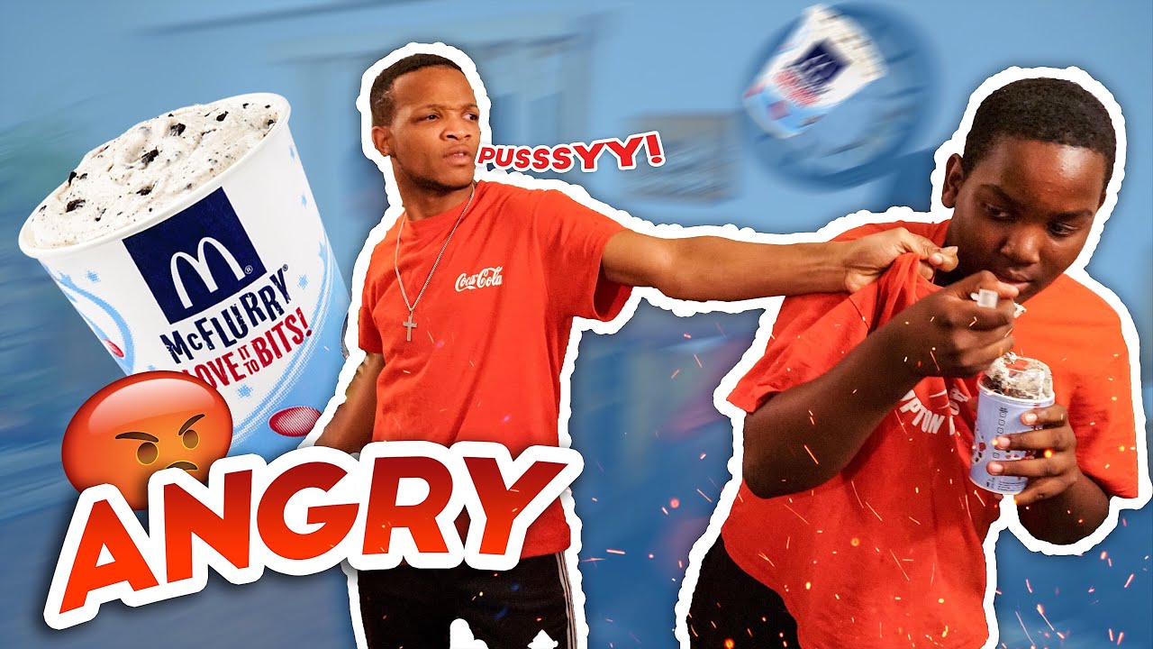 Kid Eats Brother's McFlurry PRANK! - EMOTIONAL 😢 - YouTube